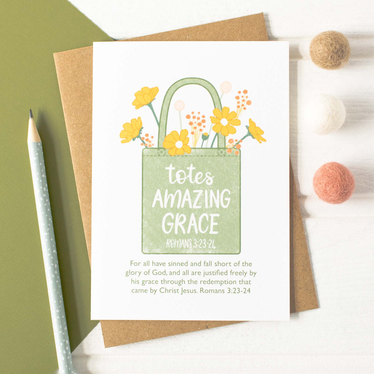 Totes Amazing Grace Bible Verse Card - Romans 3:23-24 – By the Brook ...